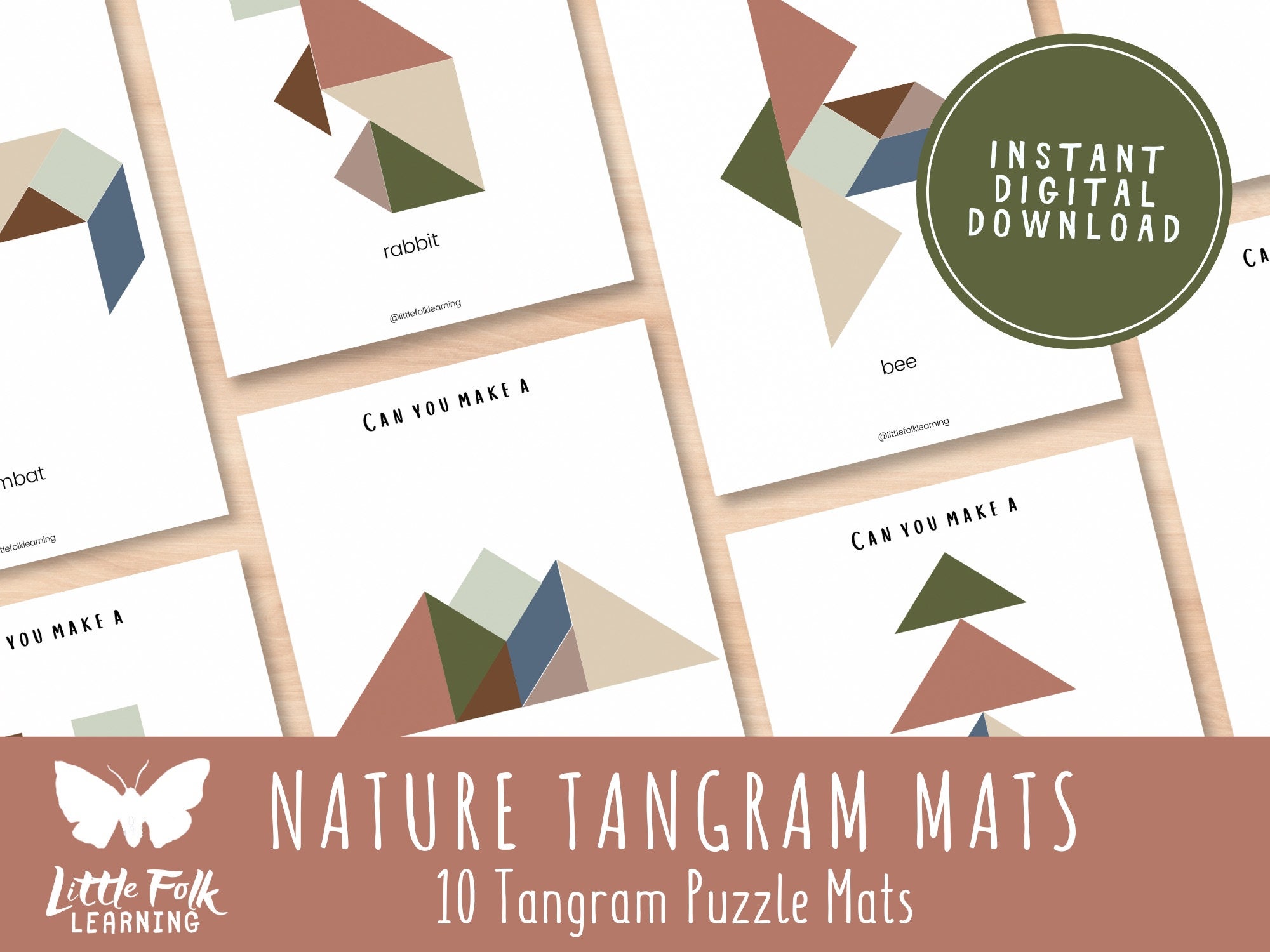 Nature Tangram Puzzle Mats // Nature Collection// Preschool Printable ...