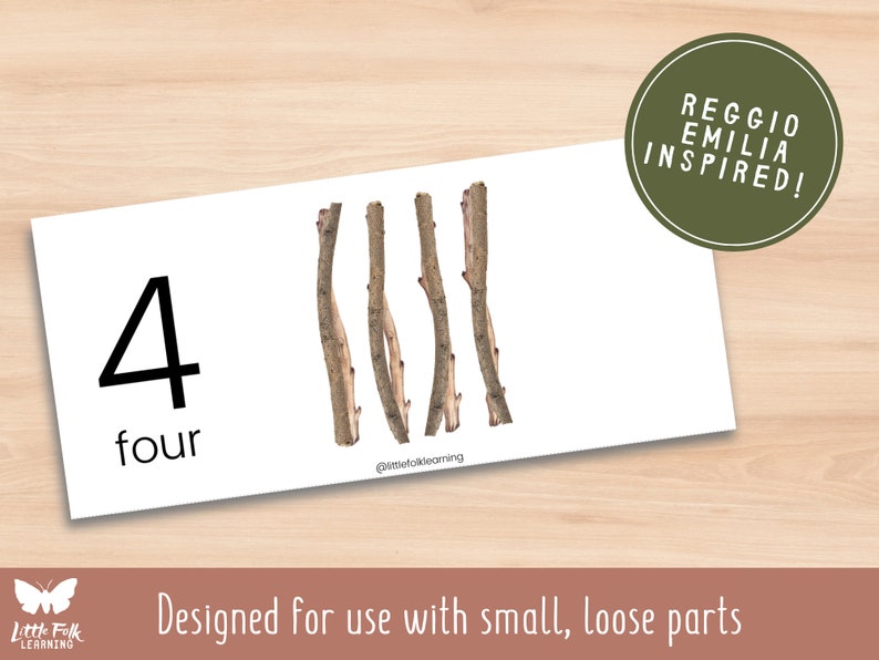 Nature Counting Cards // Montessori Printable Flash Cards // Reggio ...