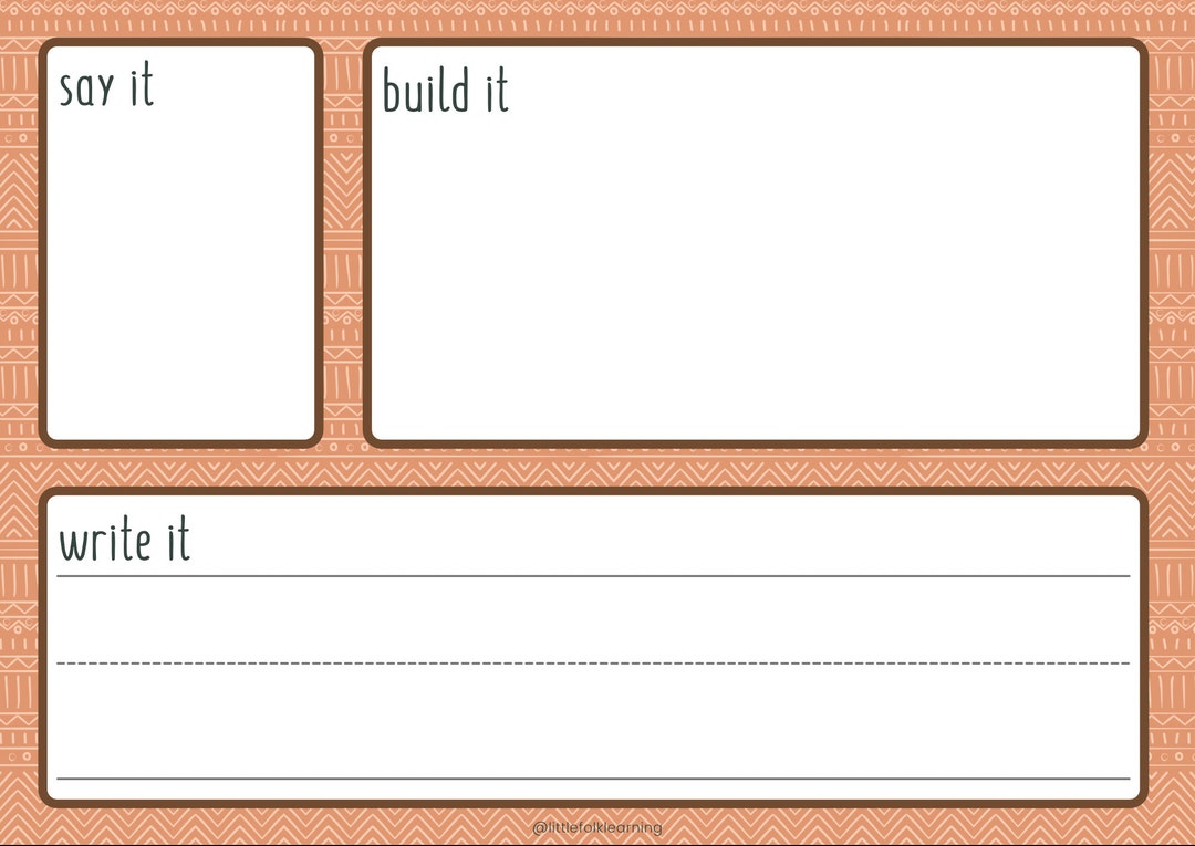 Say It Build It Write It // Preschool Printable // Preschool Activity ...