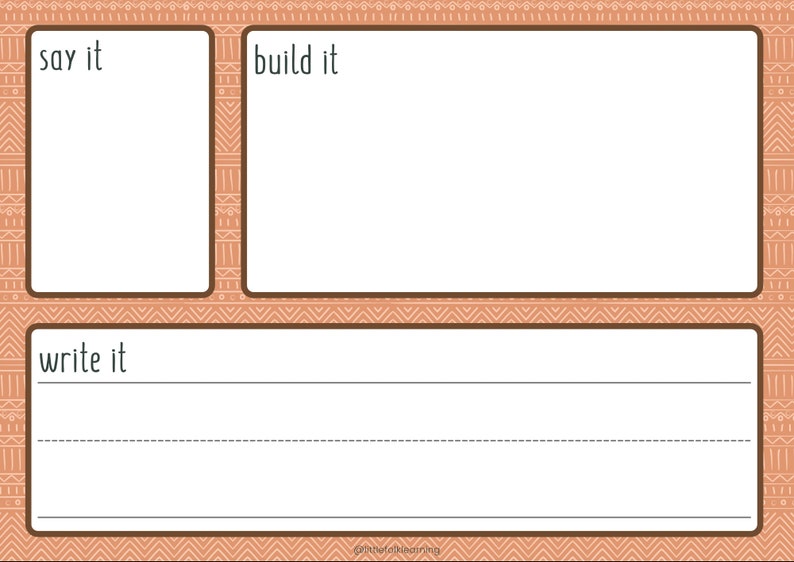 Say It Build It Write It // Preschool Printable // Preschool Activity ...