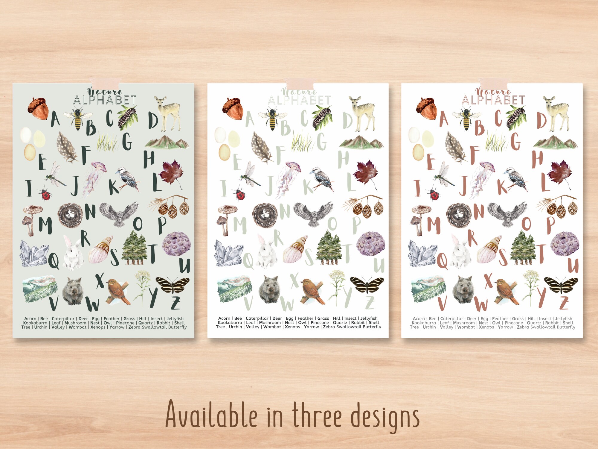 Nature Alphabet Cards // Montessori Printable Alphabet Flash - Etsy