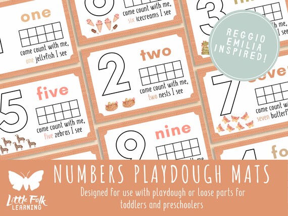 Counting Playdough Mat // Printable // Playdough Mat // | Etsy