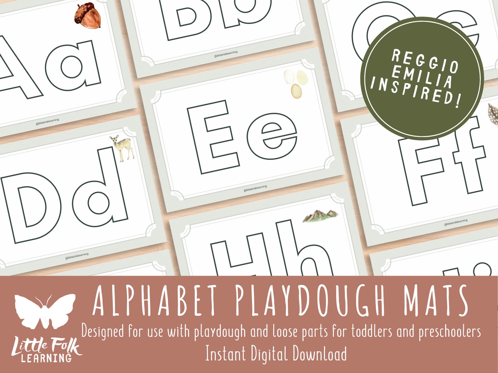 Alphabet Playdough Mat // Nature Collection // Alphabet Printable ...