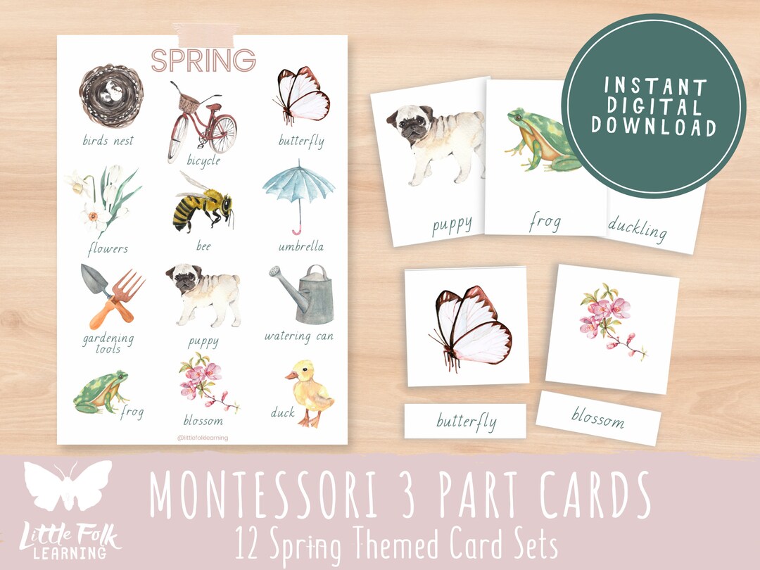 Spring Montessori 3 Part Cards // Spring Collection // Preschool ...