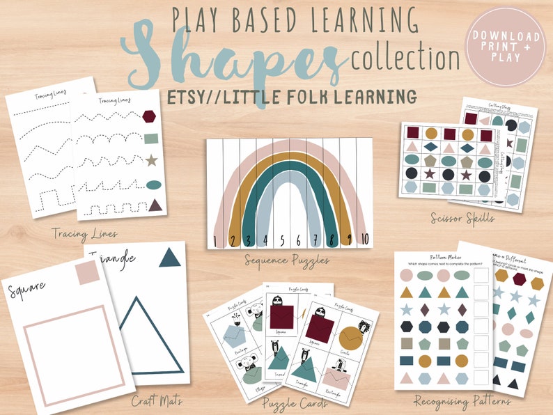 Shapes Mini Collection // Invitations // Preschool Printable - Etsy