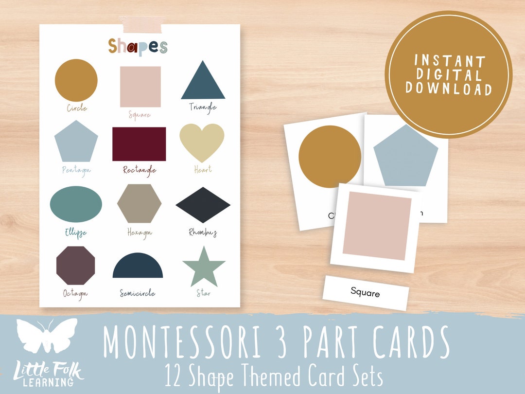 Shapes Montessori 3 Part Cards // Preschool Printable // Preschool ...