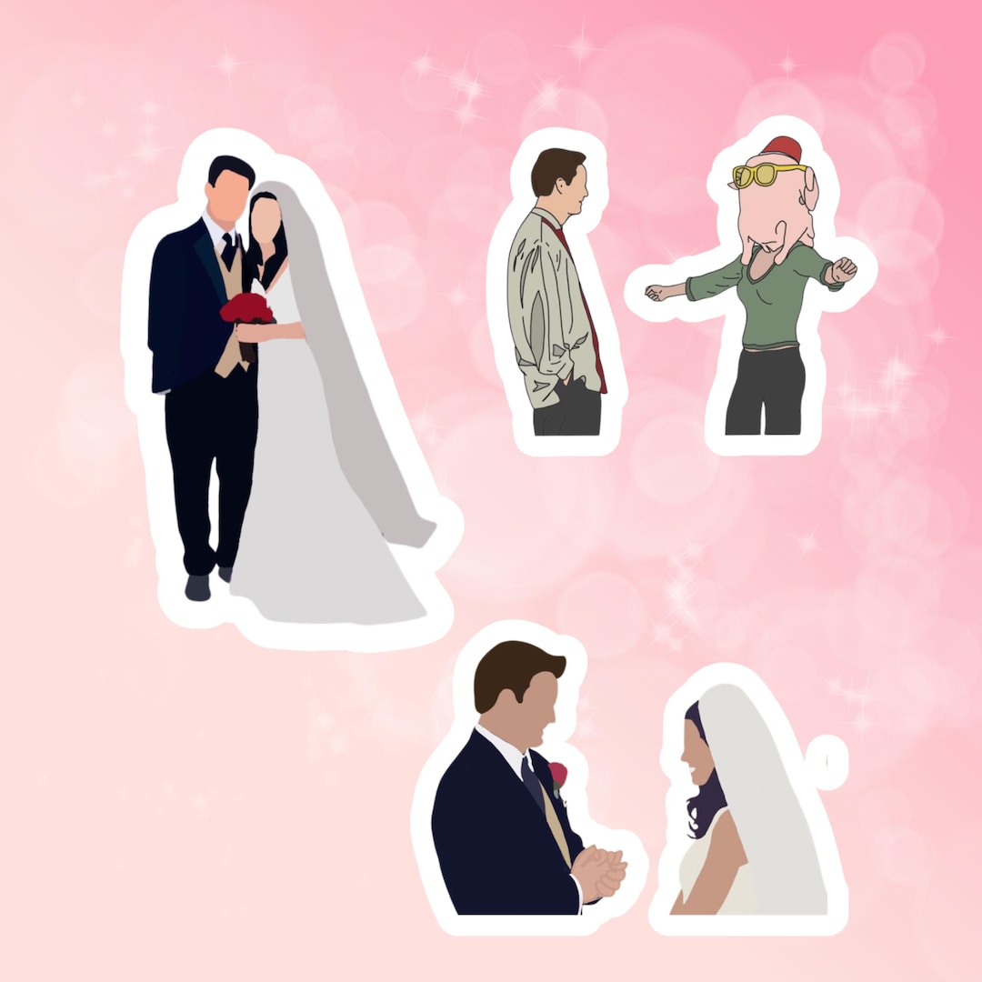Monica and Chandler, Iconic Couple Stickers, Sticker Bundle, Friends Tv ...