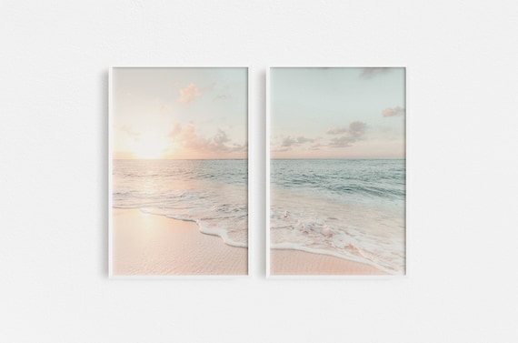 Ocean Print Ocean Wall Art Set of 2 Ocean Prints Beach Wall | Etsy