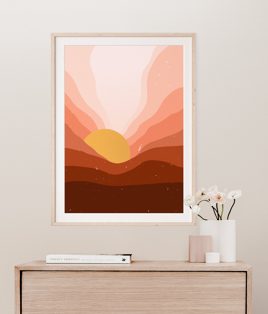 Boho Sunset Art Print, Terracotta Sunset Art, Sunset Art Print ...