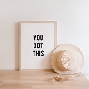 You Got This Print, Typography Print, Typography Wall Art, Motivational ...