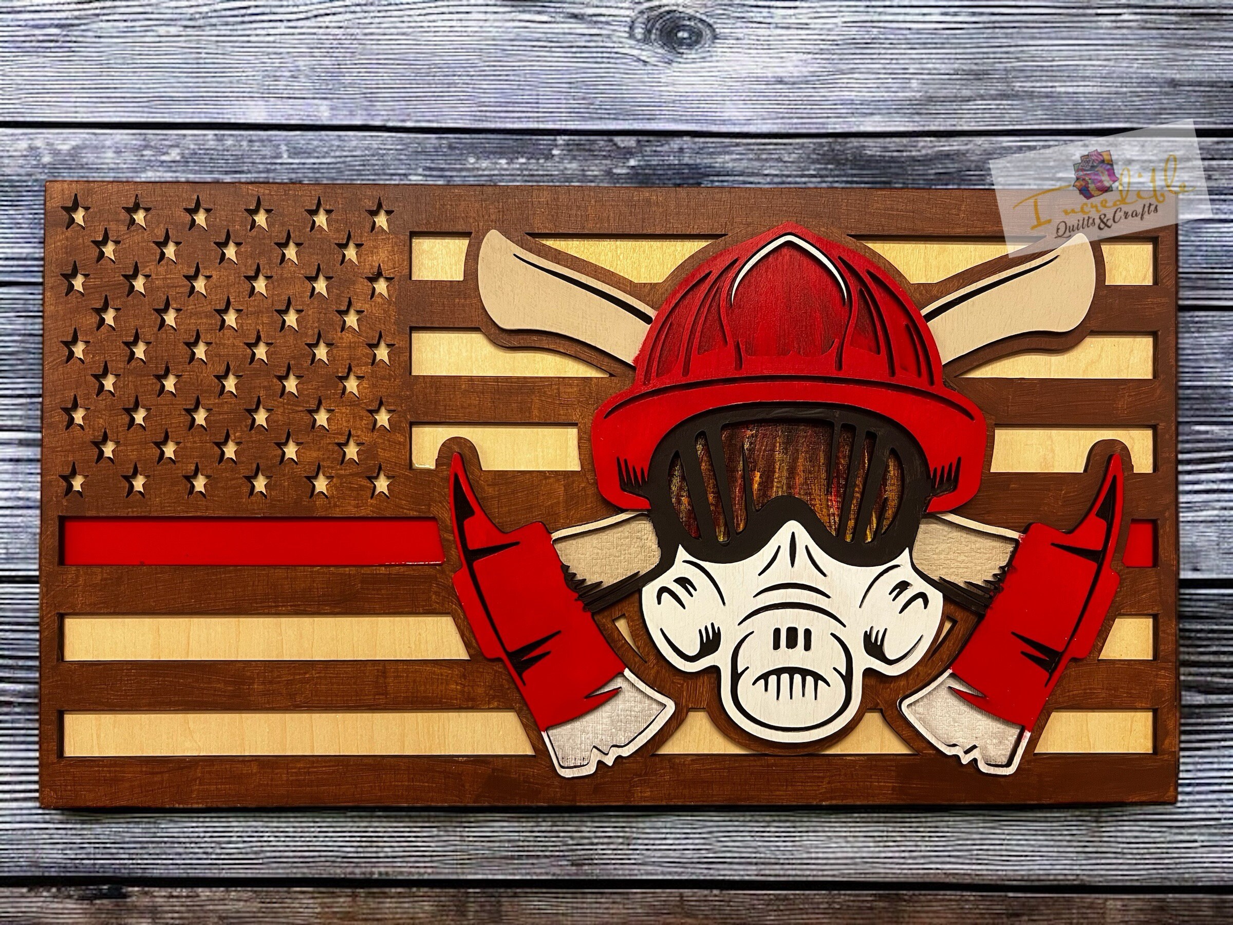 Fire Department Wood Flag Sign - Etsy
