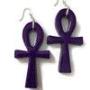 Purple/gold Ankh Earrings - Etsy