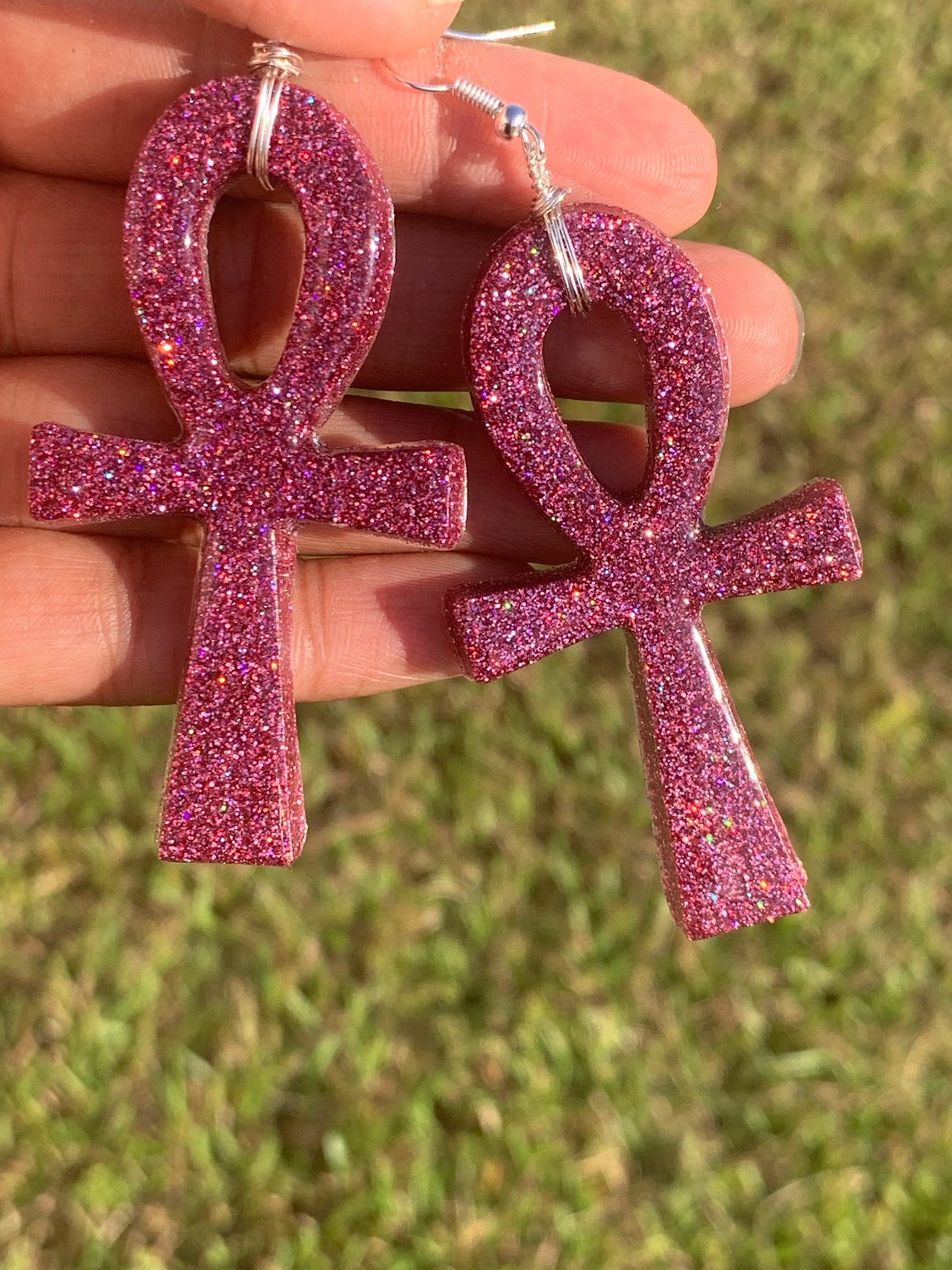 Pink Ankh Earrings - Etsy