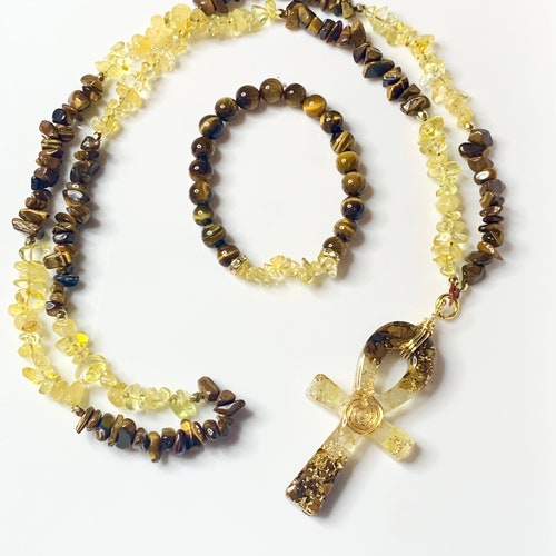 Zodiac/ Libra Ankh Pendant/ Tourmaline/tiger Eye | Etsy