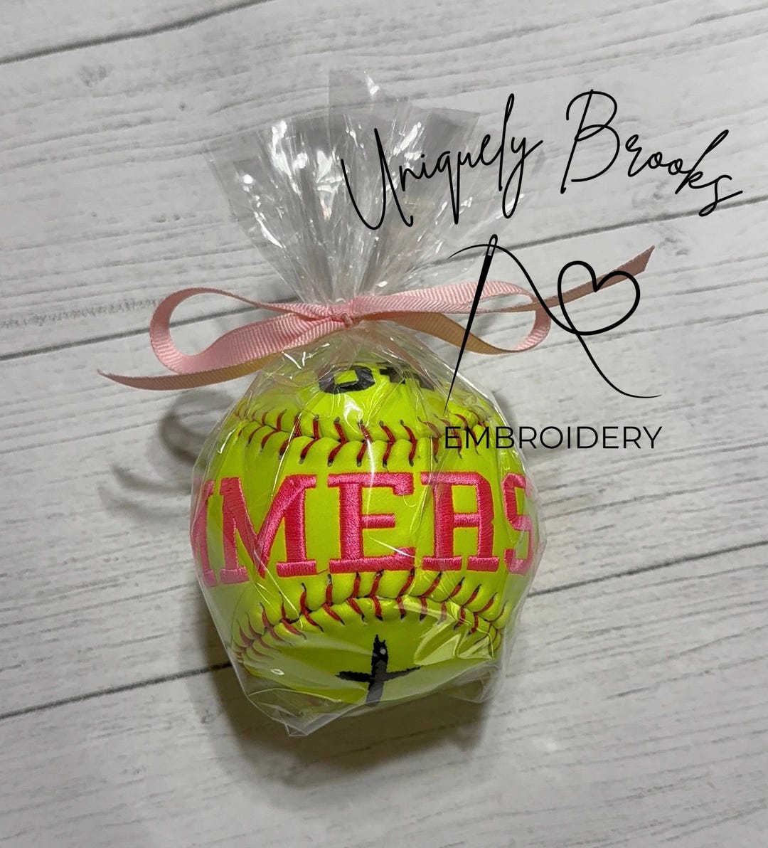 Embroidered Softball, Girls Embroidered Softball, Personalized Softball ...