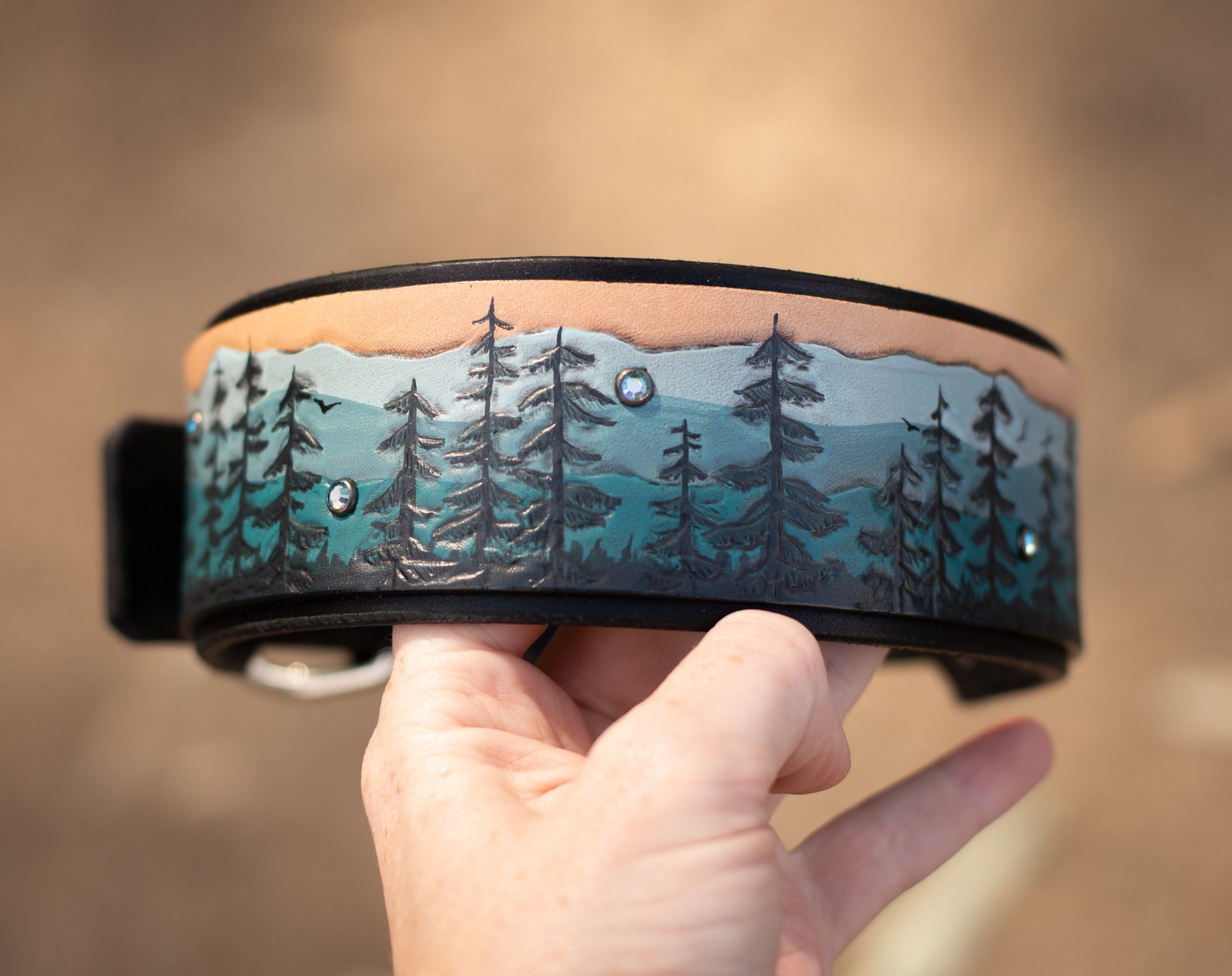 Mountain & Pine Trees Dog Collar (misty Pines) - Etsy