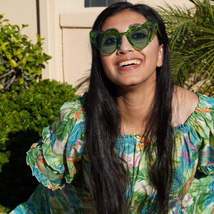 Green Heart Bachelorette Party Sunglasses, Final Fiesta, Margs and Matrimony, Tennis Bach ...