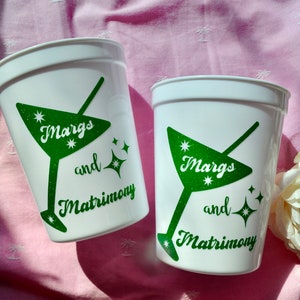 Margs and Matrimony Bachelorette Party Cups, Cabo Bachelorette Favors ...