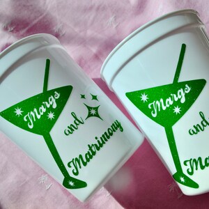 Margs and Matrimony Bachelorette Party Cups, Cabo Bachelorette Favors ...