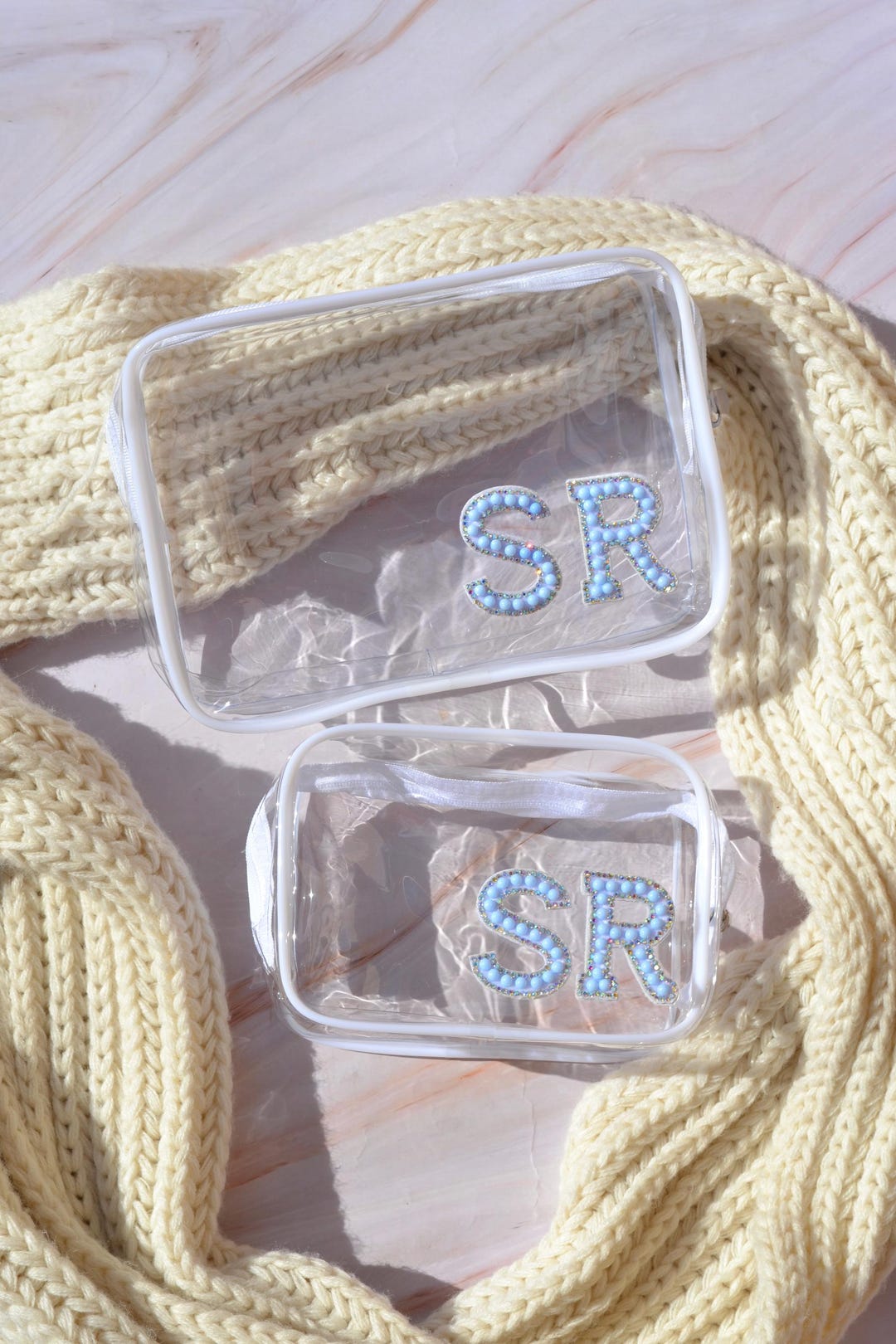 Personalized White and Blue Wet Bikini Bag Set, Last Toast on the Coast ...