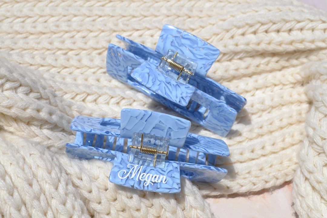 Personalized Dusty Blue Hair Claw, Last Toast on the Coast Bachelorette ...