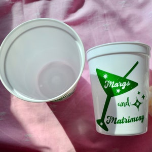 Margs and Matrimony Bachelorette Party Cups, Cabo Bachelorette Favors ...