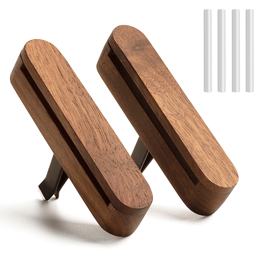 Walnut Wood Car Vent Clip Air Freshener: Customizable Essential Oil ...