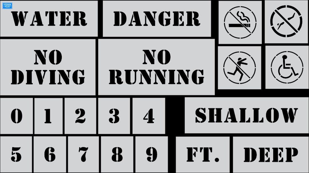 21 Piece Pool Kit Stencils - Etsy