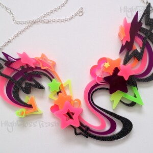 Neon Statement Necklace Made of Laser Cut Acrylic. Acrylic Jewelry in ...