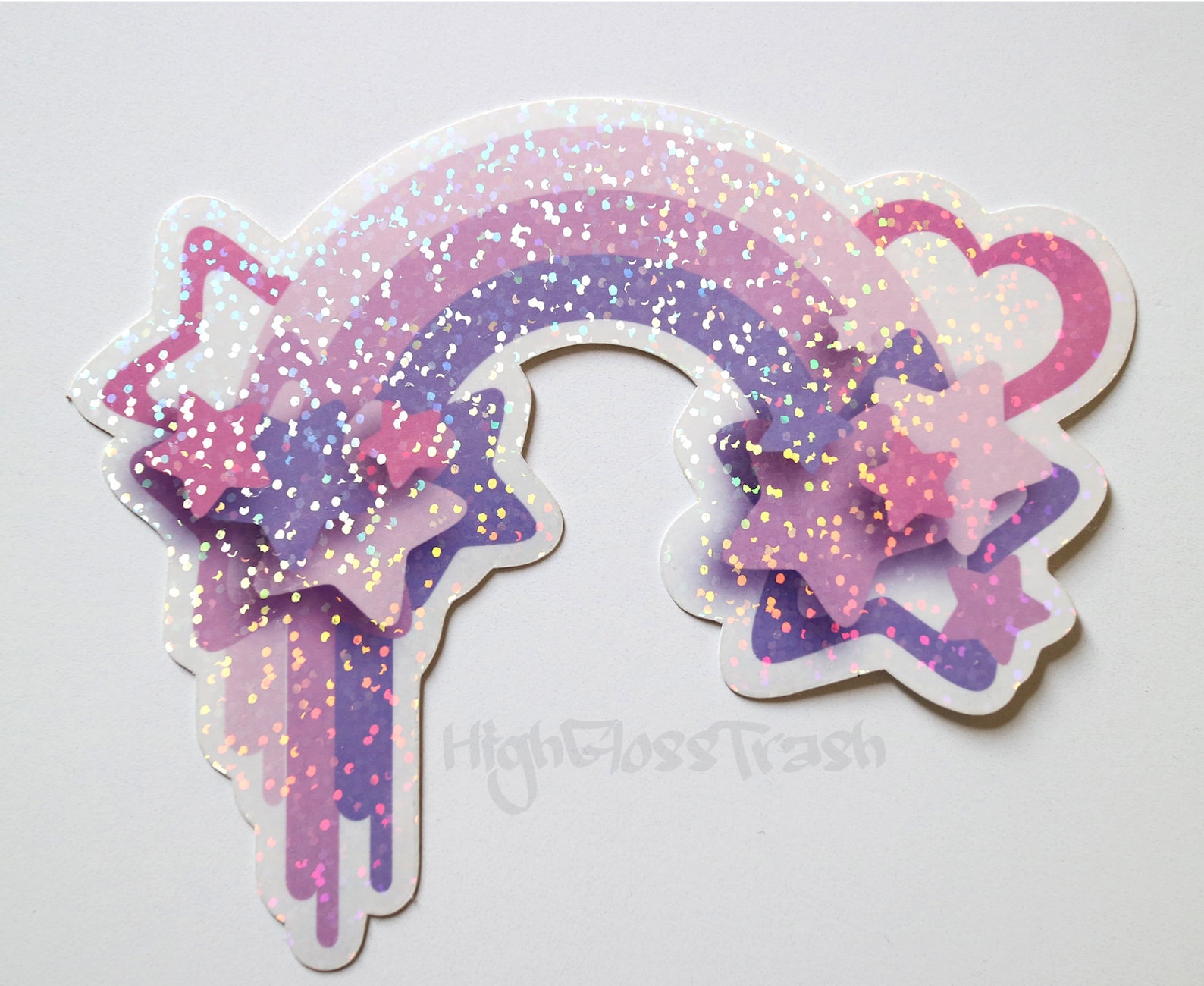 Large Holographic Purple Pastel Rainbow Stickers. Holo - Etsy