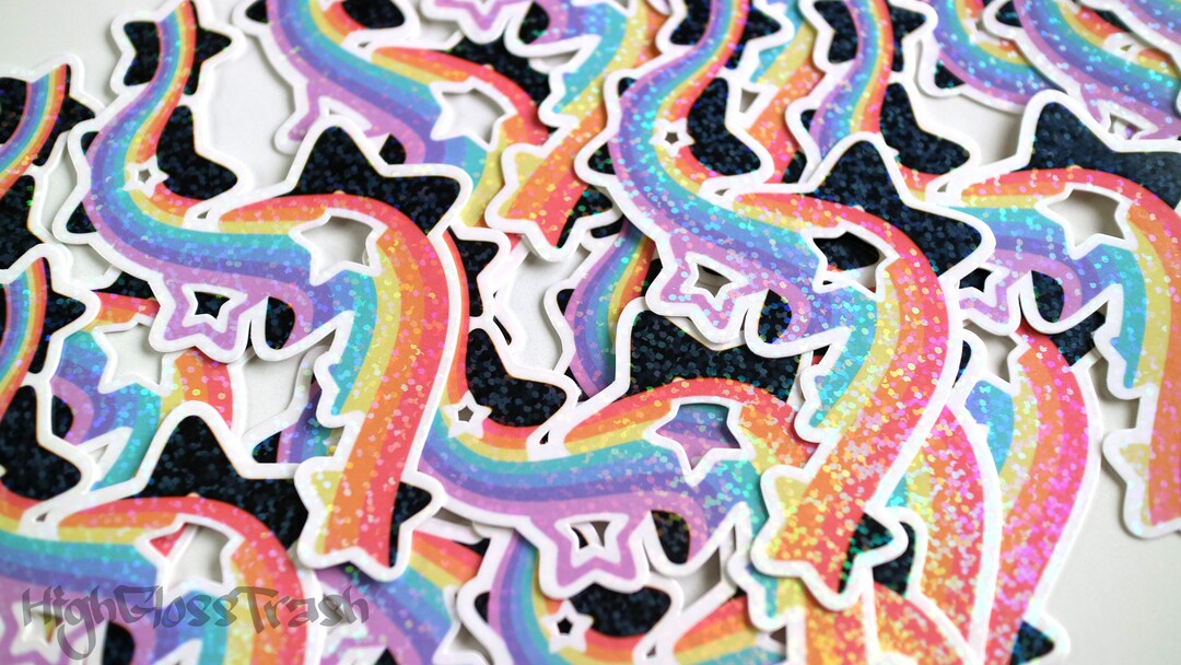 Holographic Shooting Star Sticker: Rainbow Pastel Stars - Etsy