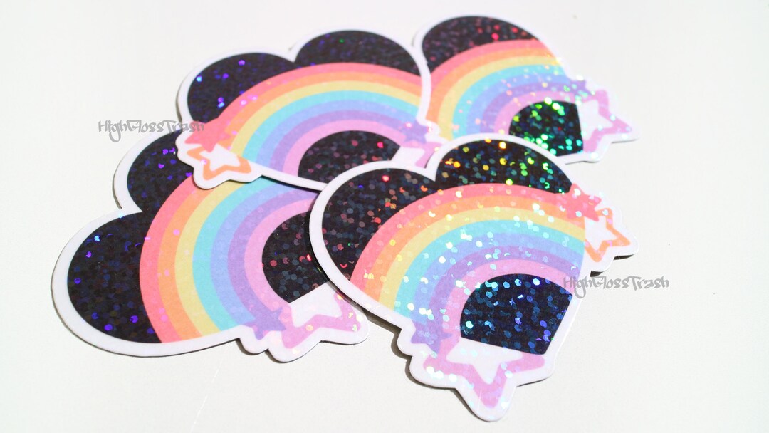 Cute Fridge Magnet Rainbow Heart With Holographic Film, Heart Magnets ...