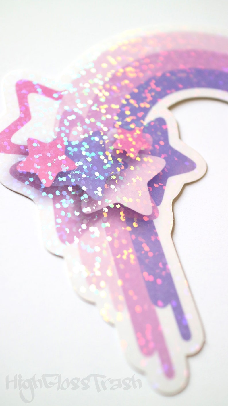 Large Holographic Purple Pastel Rainbow Stickers. Holo - Etsy