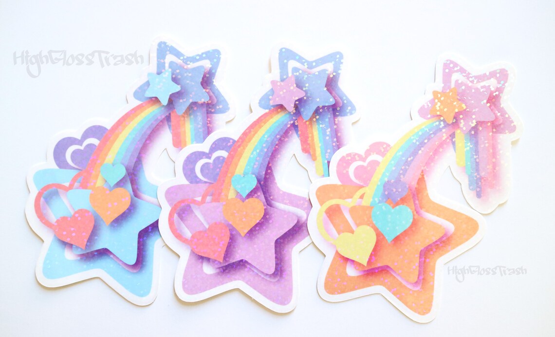 Holographic Melting Star Sticker Pack: Pastel Rainbow Stickers - Etsy