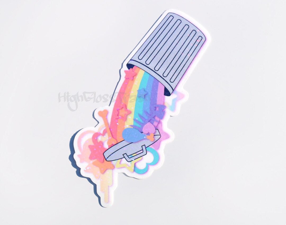 I'm Trash Sticker, Holographic Pastel Trashcan Stickers. Cute Garbage ...