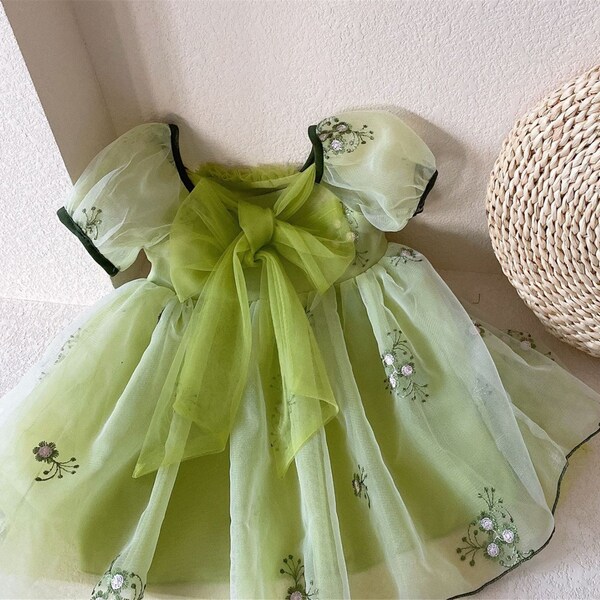 Green Flower Girl Dress - Etsy