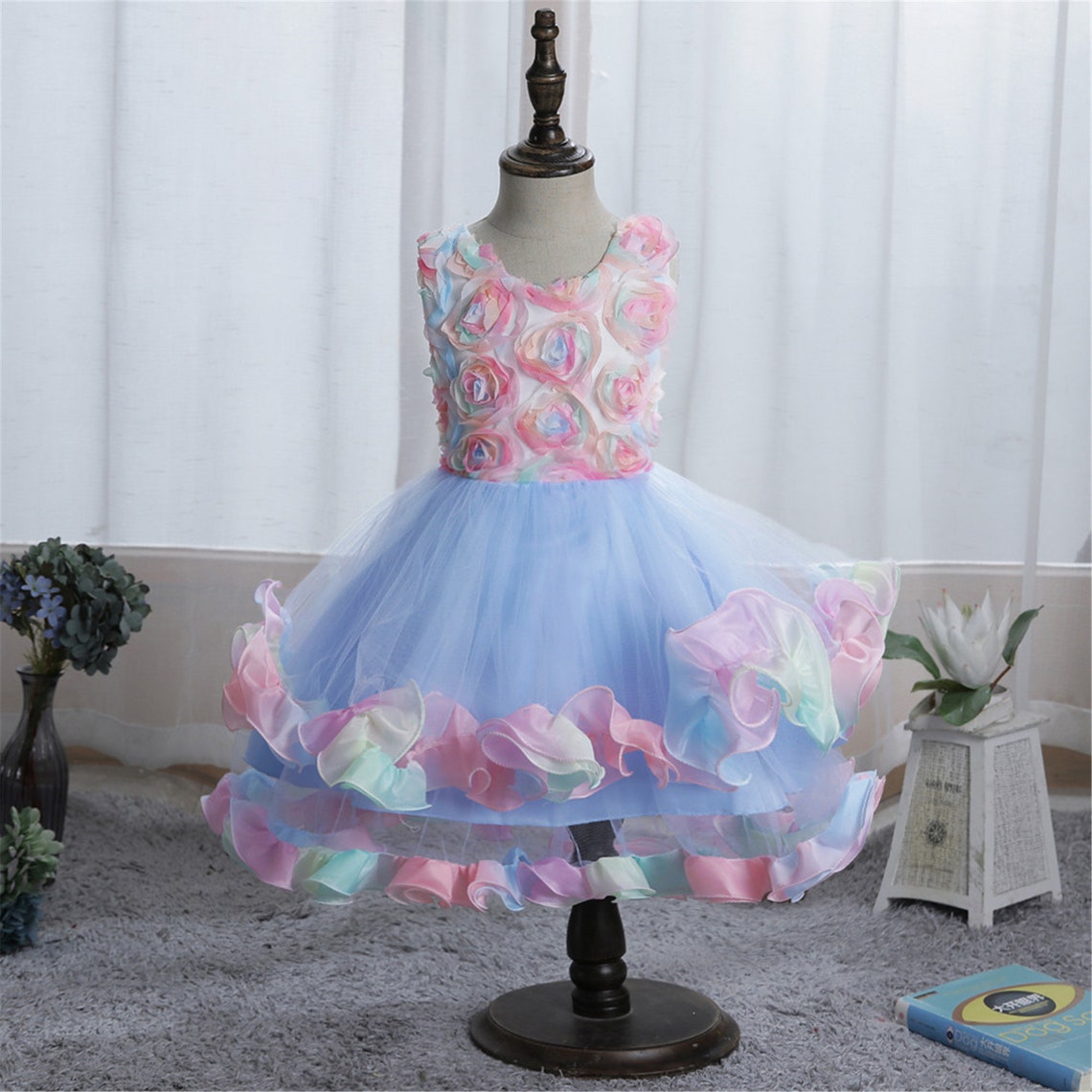 Princess Dress Colorful Tulle Dress Flower Girl Dress Wedding | Etsy