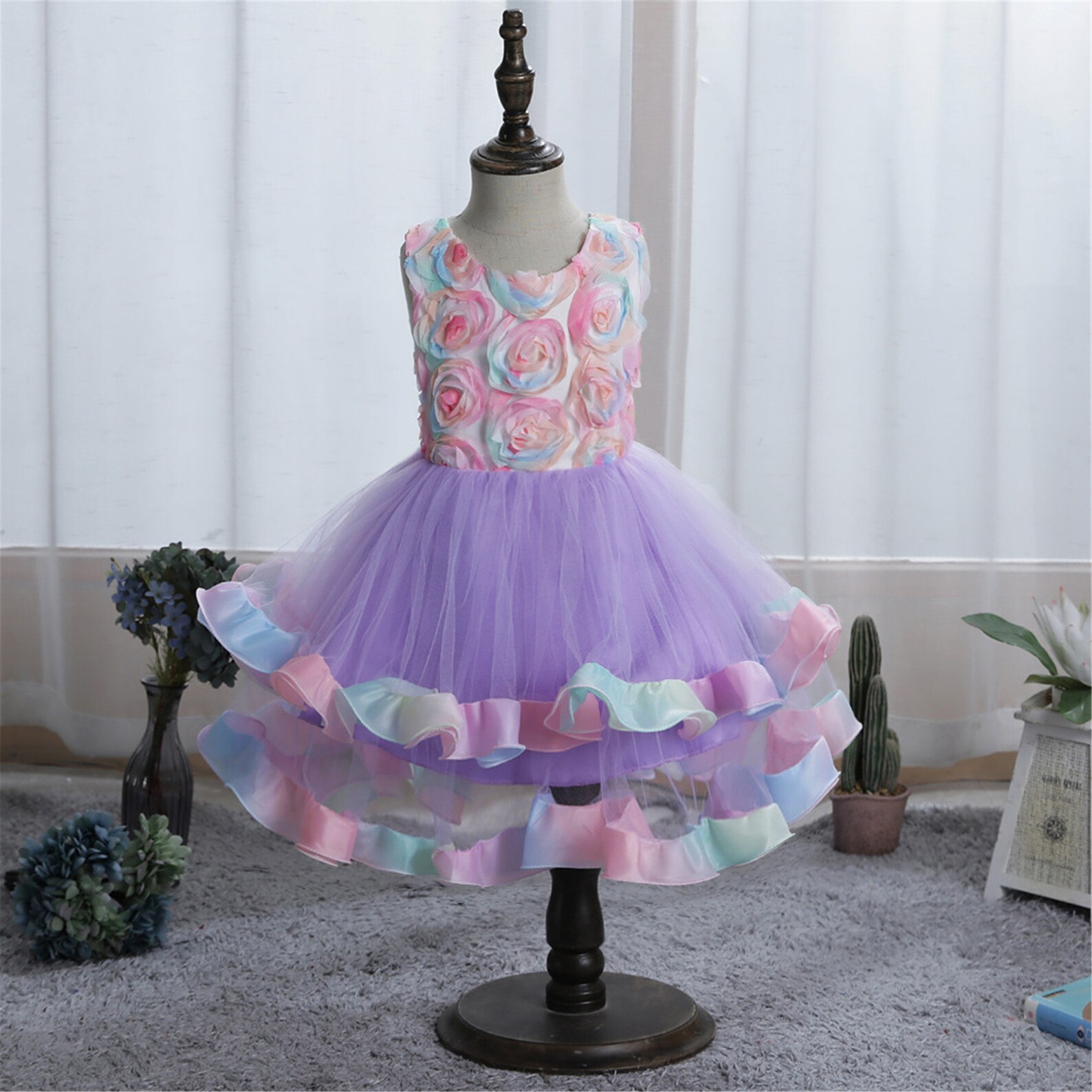 Princess Dress Colorful Tulle Dress Flower Girl Dress Wedding - Etsy
