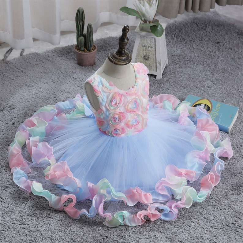 Princess Dress Colorful Tulle Dress Flower Girl Dress Wedding | Etsy