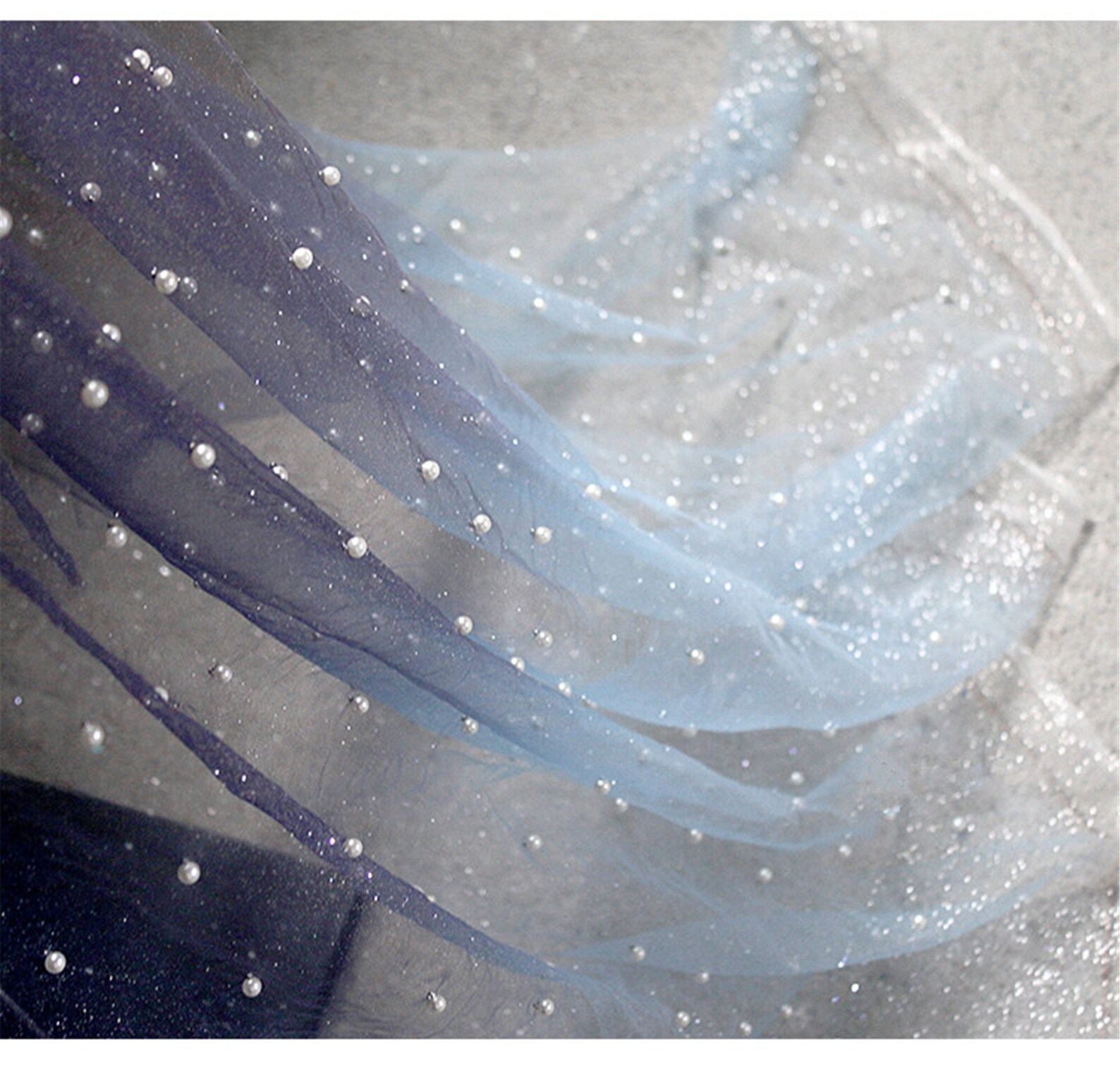 Ombre Purple Blue Sparkle Tulle With Pearls Gradient Pearls - Etsy