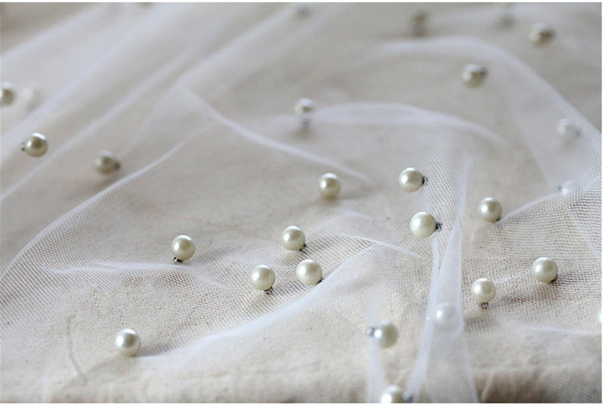 Alta calidad perlas tul blanco tul tela con perlas foto fondo - Etsy España