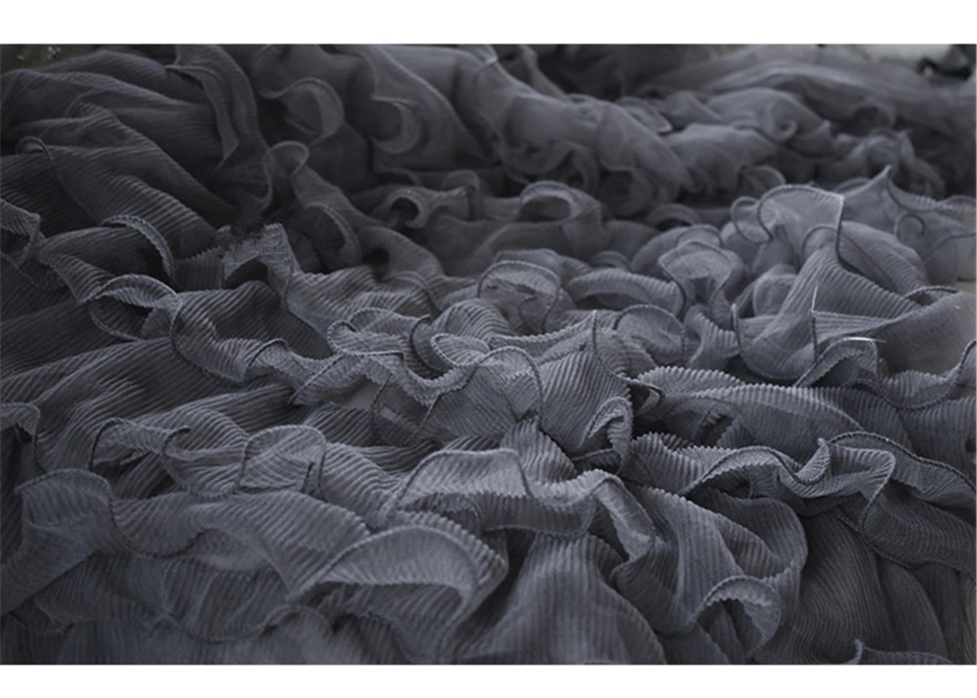 2020 Romantic Gray Ruffled Layered Tulle Fabric Puffy Tulle | Etsy