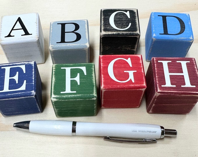 A to Z Rustic/primitive Mini Wooden Block Letters - Etsy