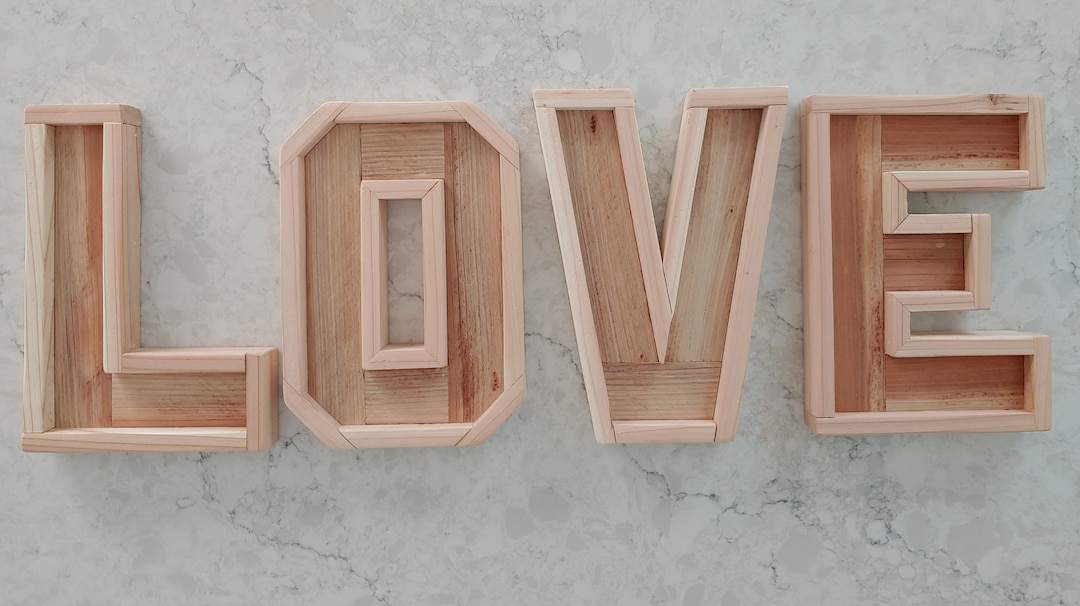 LOVE Set of 4 Wooden Letters - Etsy