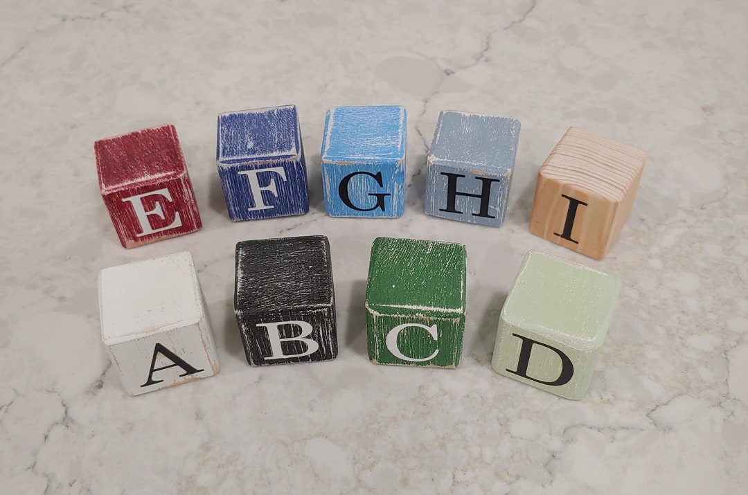 A to Z Rustic/primitive Mini Wooden Block Letters - Etsy