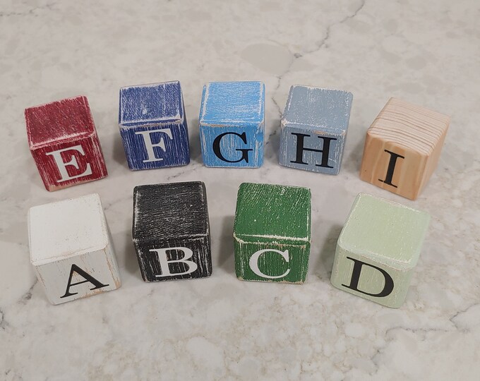 A to Z Rustic/primitive Mini Wooden Block Letters - Etsy