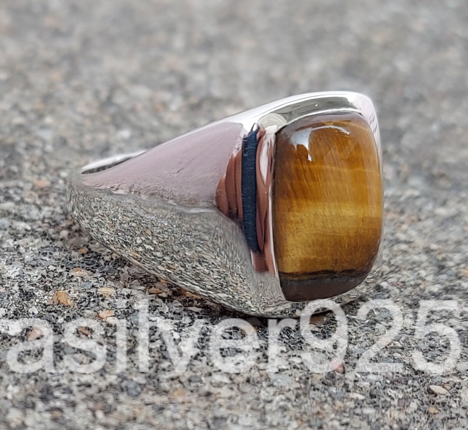 Tiger Eye Signet Ring 14k Plated Ring Gold Tiger Eye Ring - Etsy