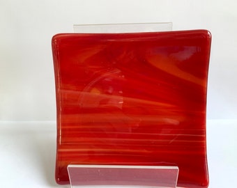 Orange Glass Plate | Etsy