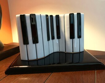 Piano Grand Figurine of Hand Blown Glass and 24K Gold - Etsy