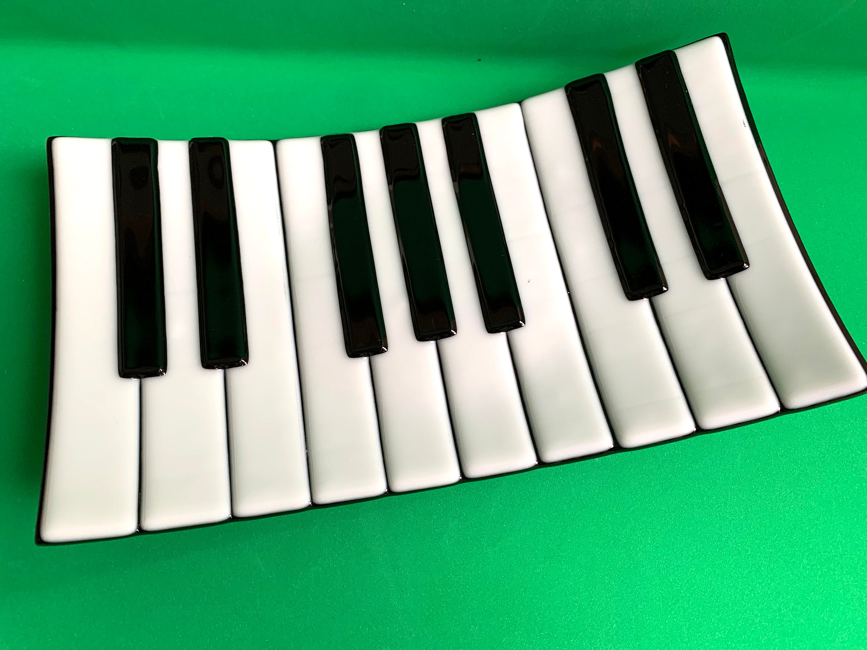 Fused Glass Piano Keyboard Tray, Glass Art, Music Gift - Etsy